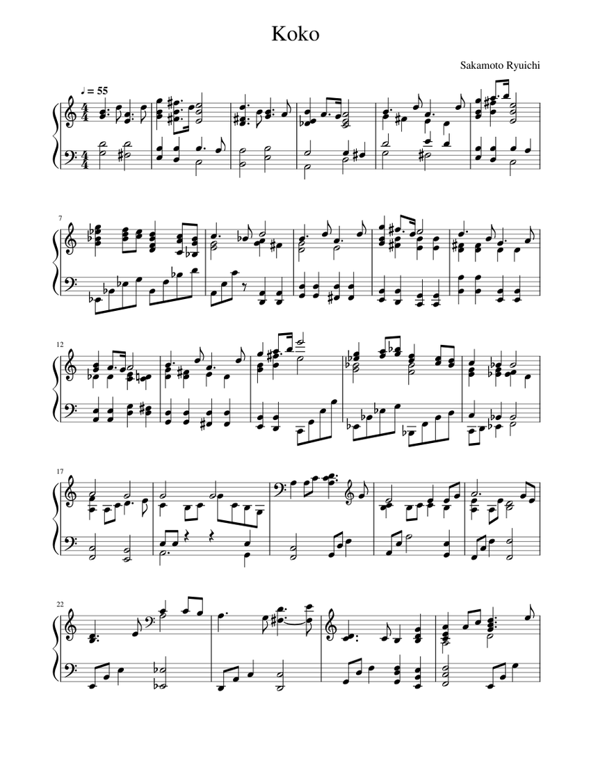 Koko Sheet music for Piano (Solo) | Musescore.com