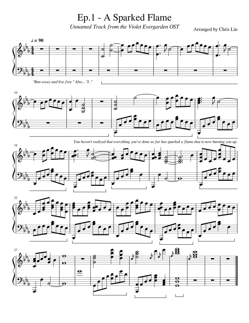 Violet Evergarden Soundtrack – Evan Call Sheet music for Piano (Solo ...