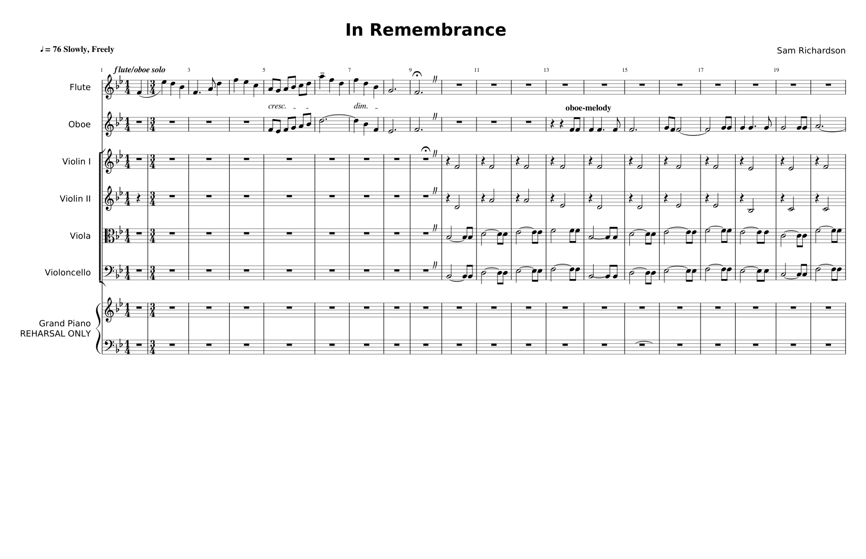 In Remembrance (Buryl Red) - String Ensemble + Flute/Oboe arr ...
