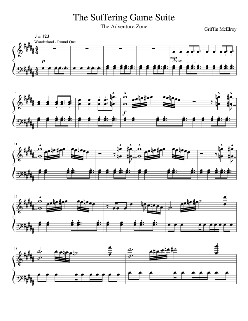 The Suffering Game Suite Sheet music for Piano (Solo) | Musescore.com