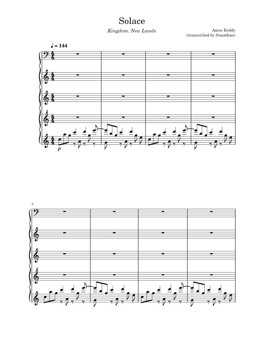 Solace – Amos Roddy Sheet music for Piano (Piano Duo) | Musescore.com