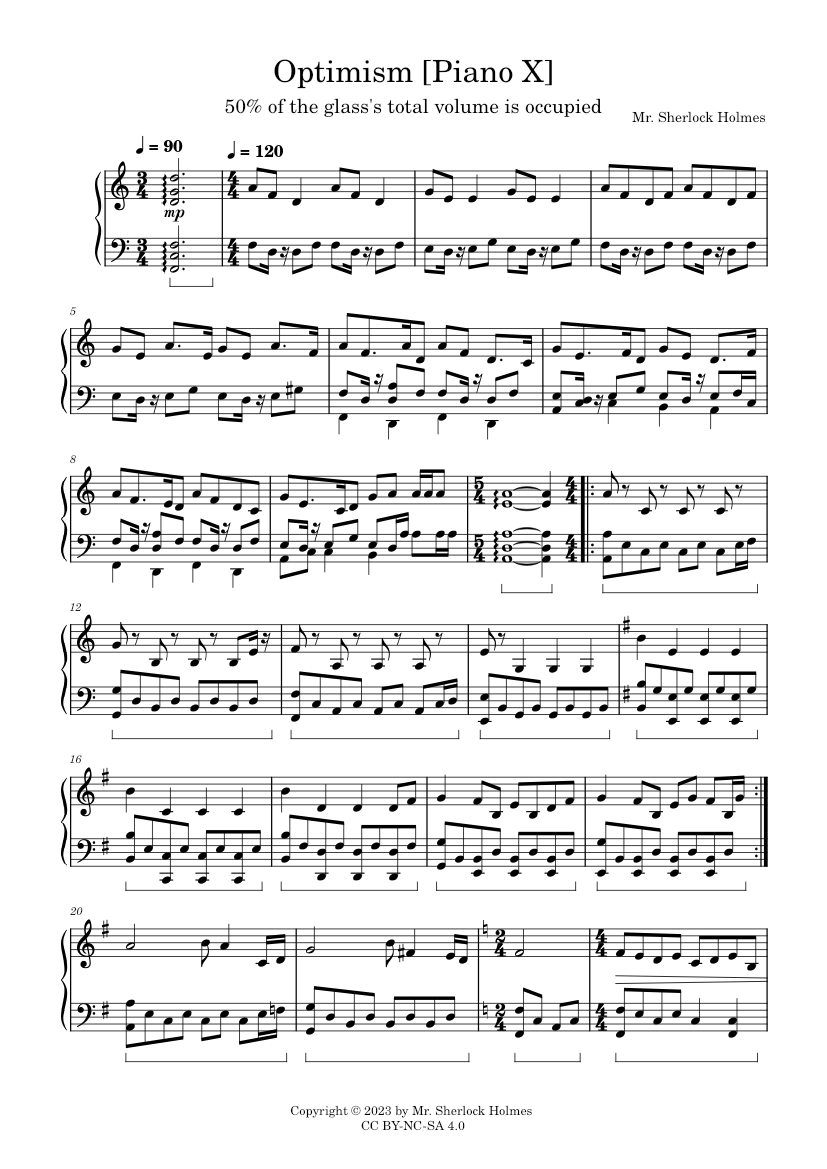 Optimism [Piano X] Sheet music for Piano (Solo) Easy | Musescore.com