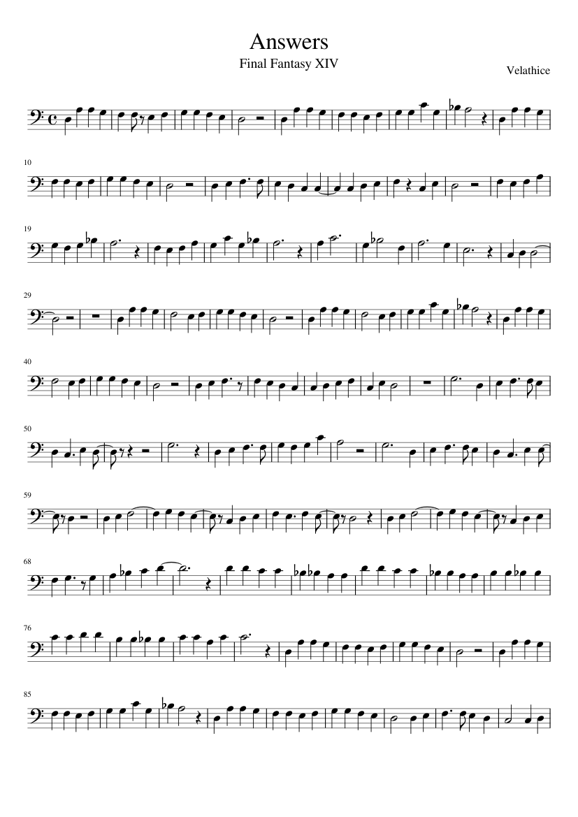 Answers for Cello Sheet music for Piano (Solo) Easy | Musescore.com
