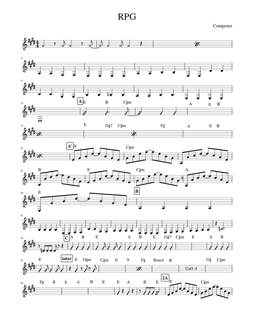 RPG Sheet music for Piano (Solo) Easy | Musescore.com