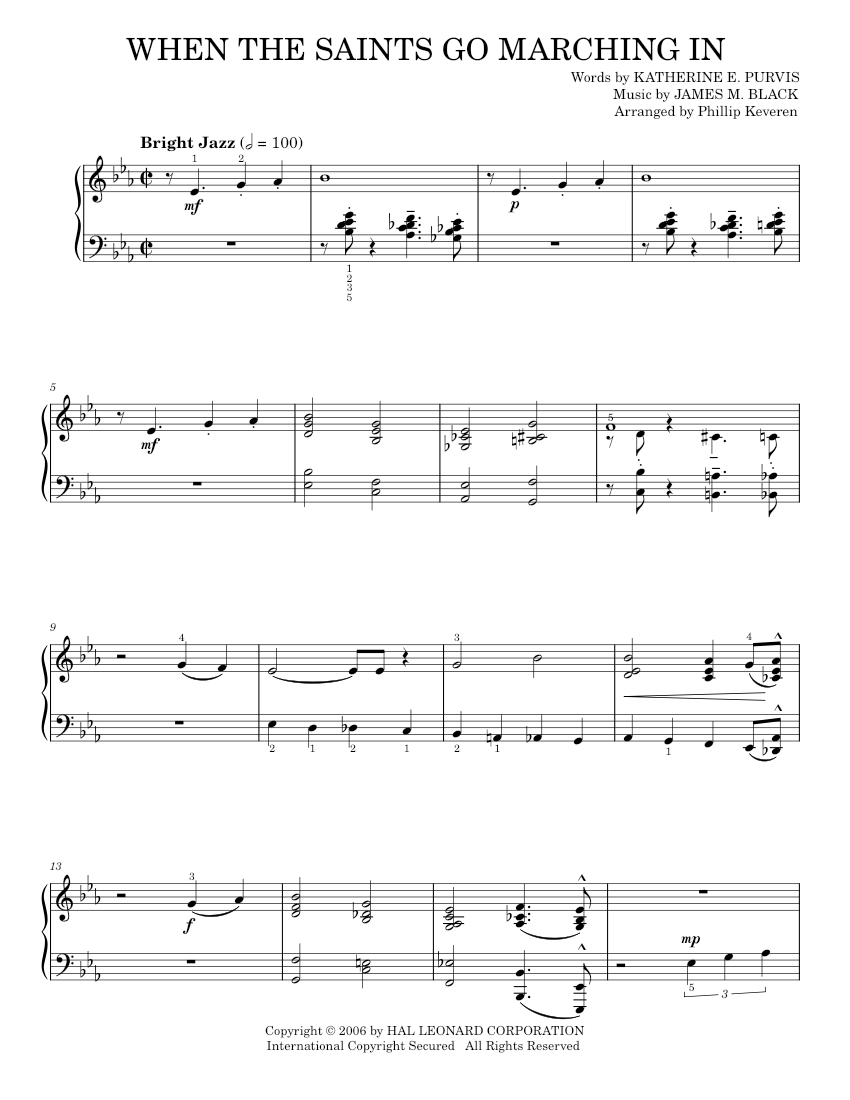 Play Official version of When the saints go marching in Sheet Music by ...