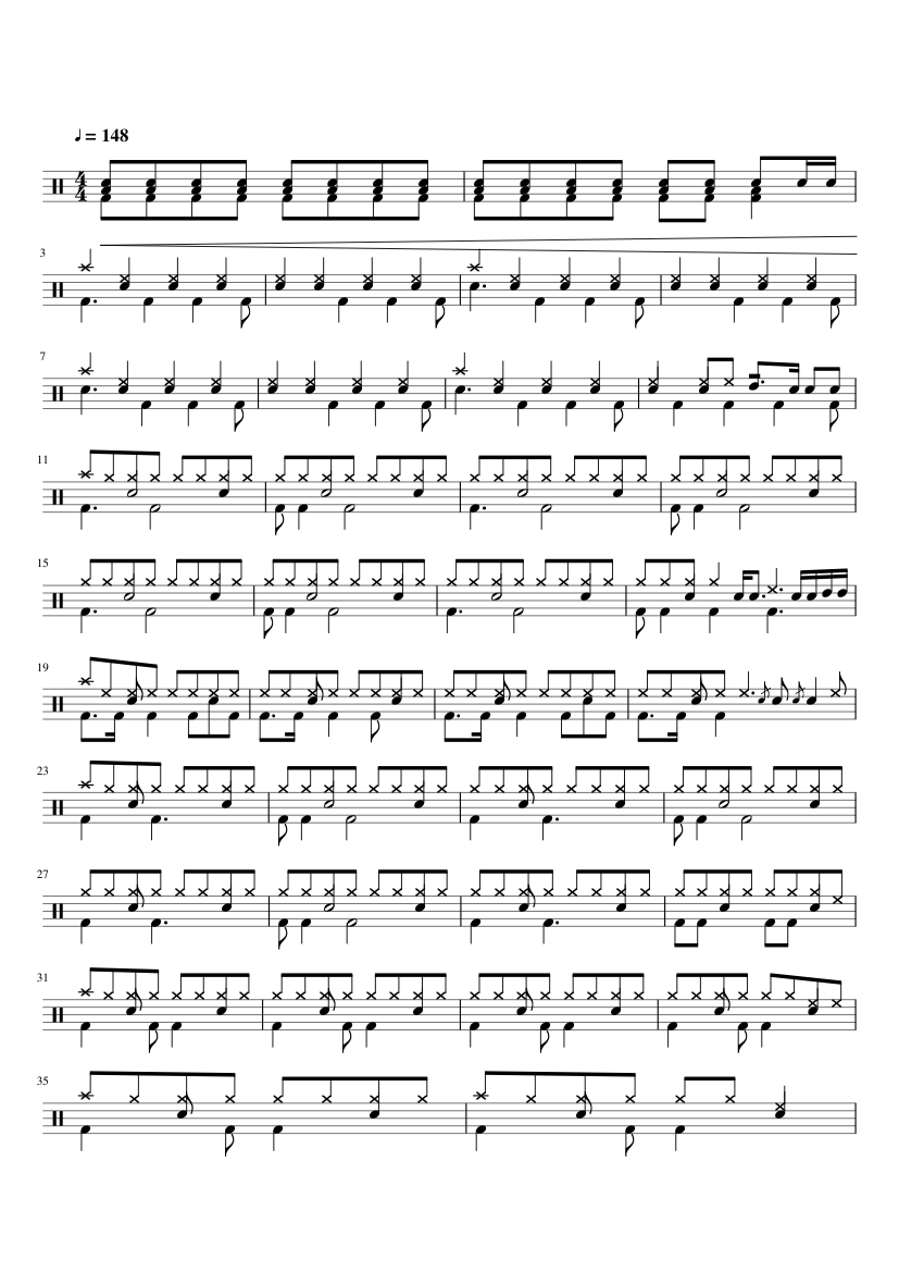 Urlando contro il cielo - Ligabue Sheet music for Drum group (Solo) | Musescore.com