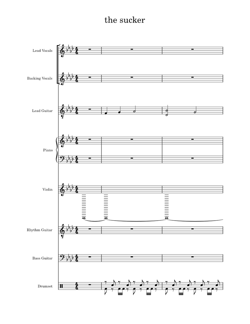 the sucker Sheet music for Piano, Vocals, Violin, Guitar & more ...