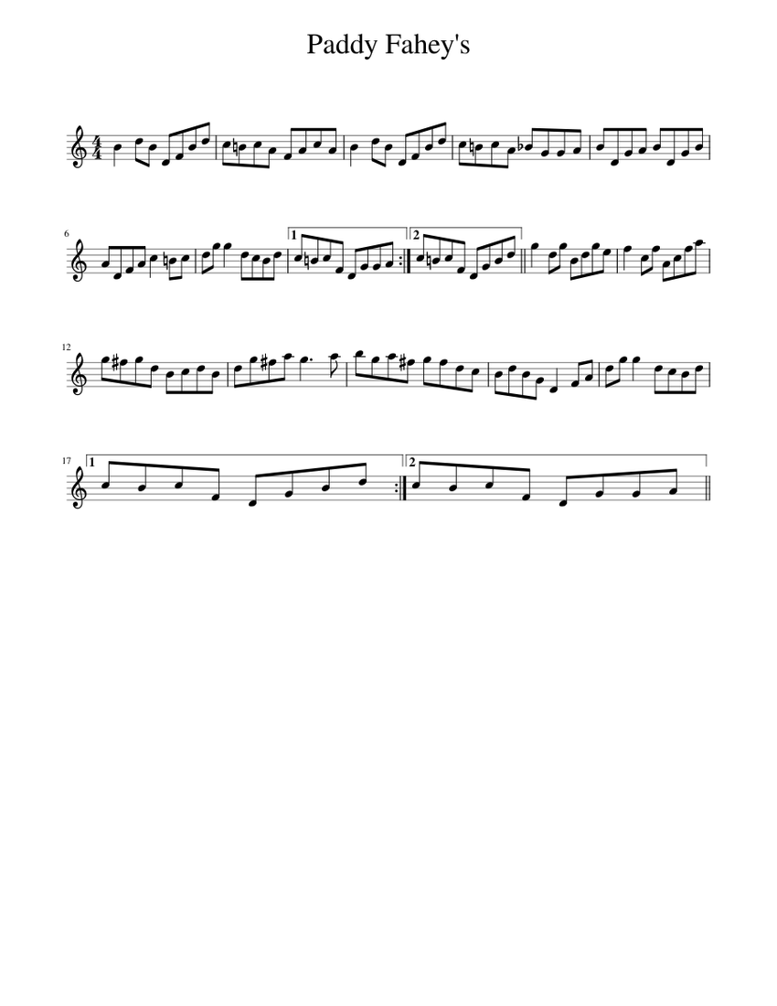 Paddy Fahey's Sheet music for Piano (Solo) Easy | Musescore.com