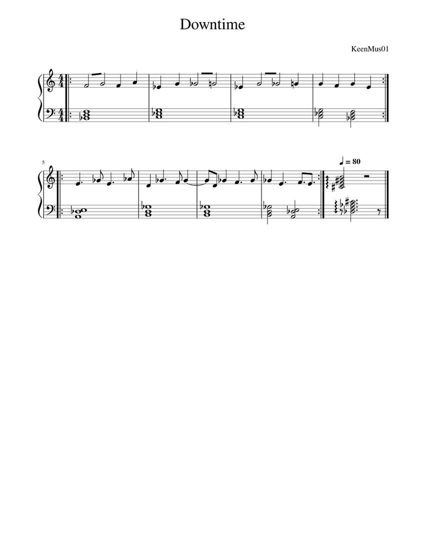 Downtime Sheet music for Piano (Solo) Easy | Musescore.com