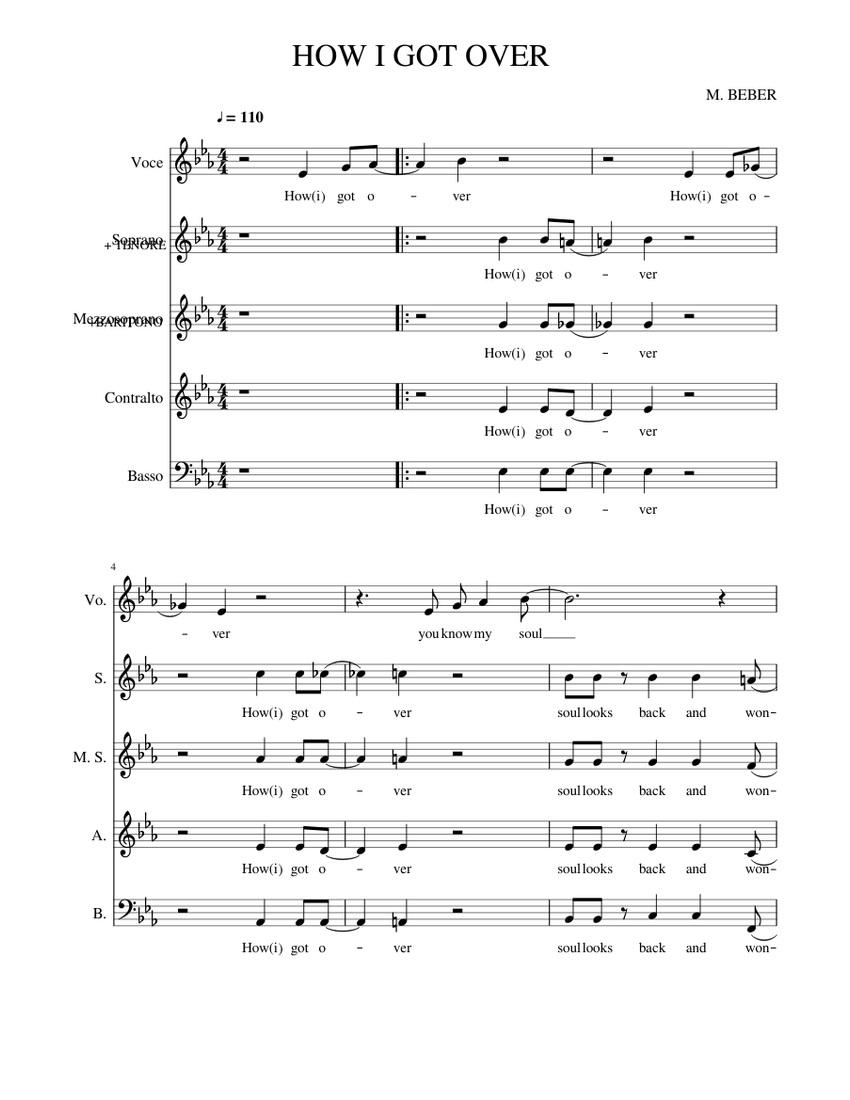 HOW I GOT OVER Sheet music for Soprano, Alto, Bass voice, Vocals & more ...