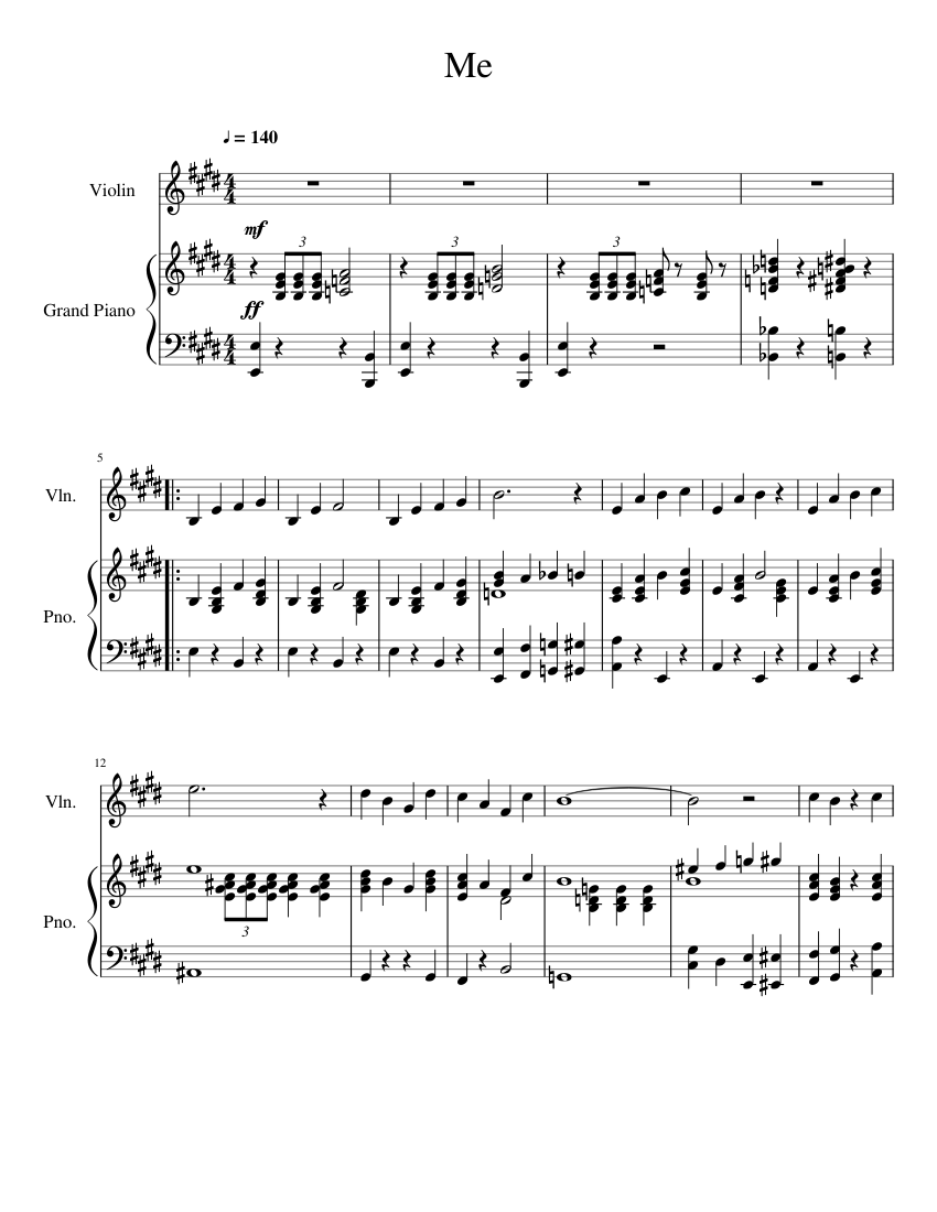 Me Sheet music for Violin (Solo) | Musescore.com