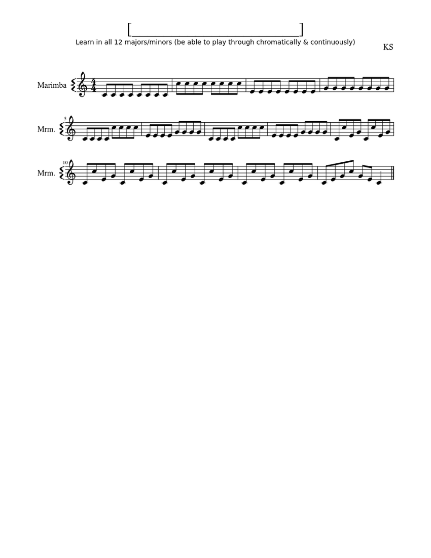 8s Exercise. Sheet music for Marimba (Solo) | Download and print in PDF ...