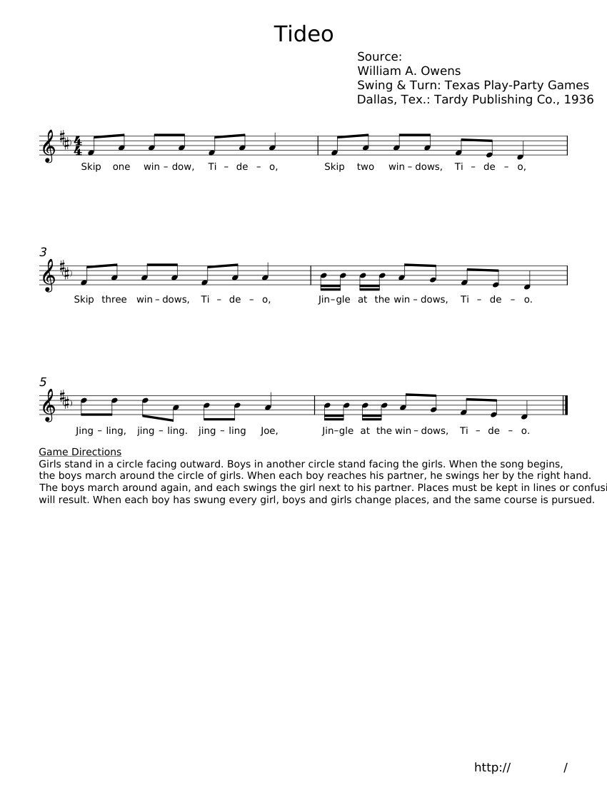 Tideo - William A. Owens Sheet music for Piano (Solo) Easy | Musescore.com