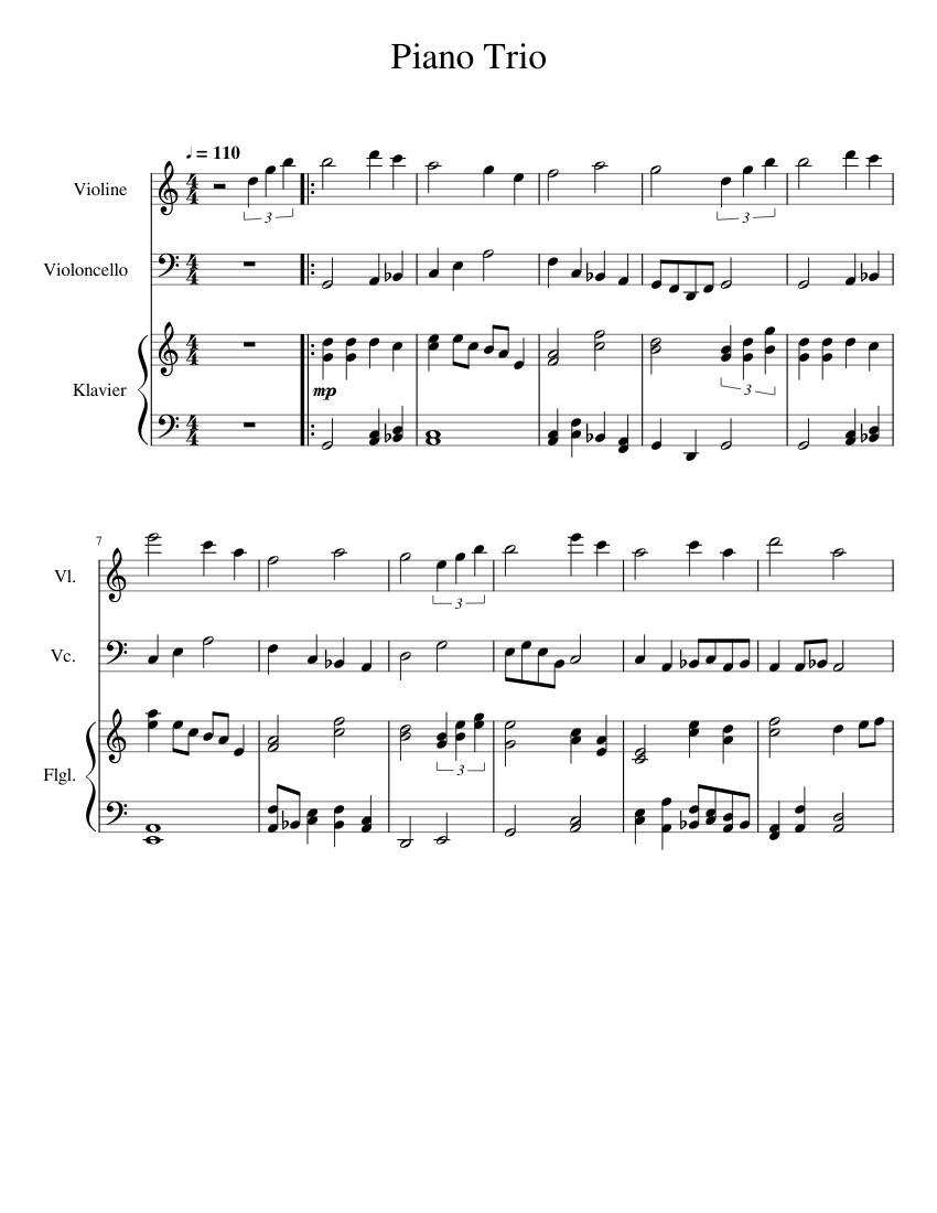 Piano Trio Sheet music for Piano, Violin, Cello (Piano Trio ...