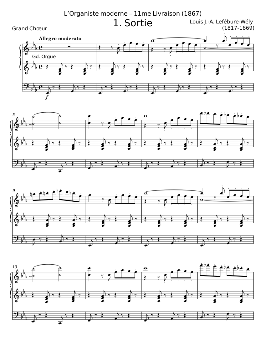 Sortie – Louis J.-A. Lefébure-Wély Sheet Music for Organ (Mixed Trio ...