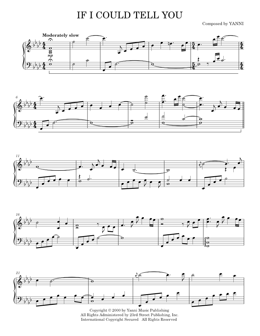 If I Could Tell You Sheet music for Piano by Yervinyan, Samvel and ...
