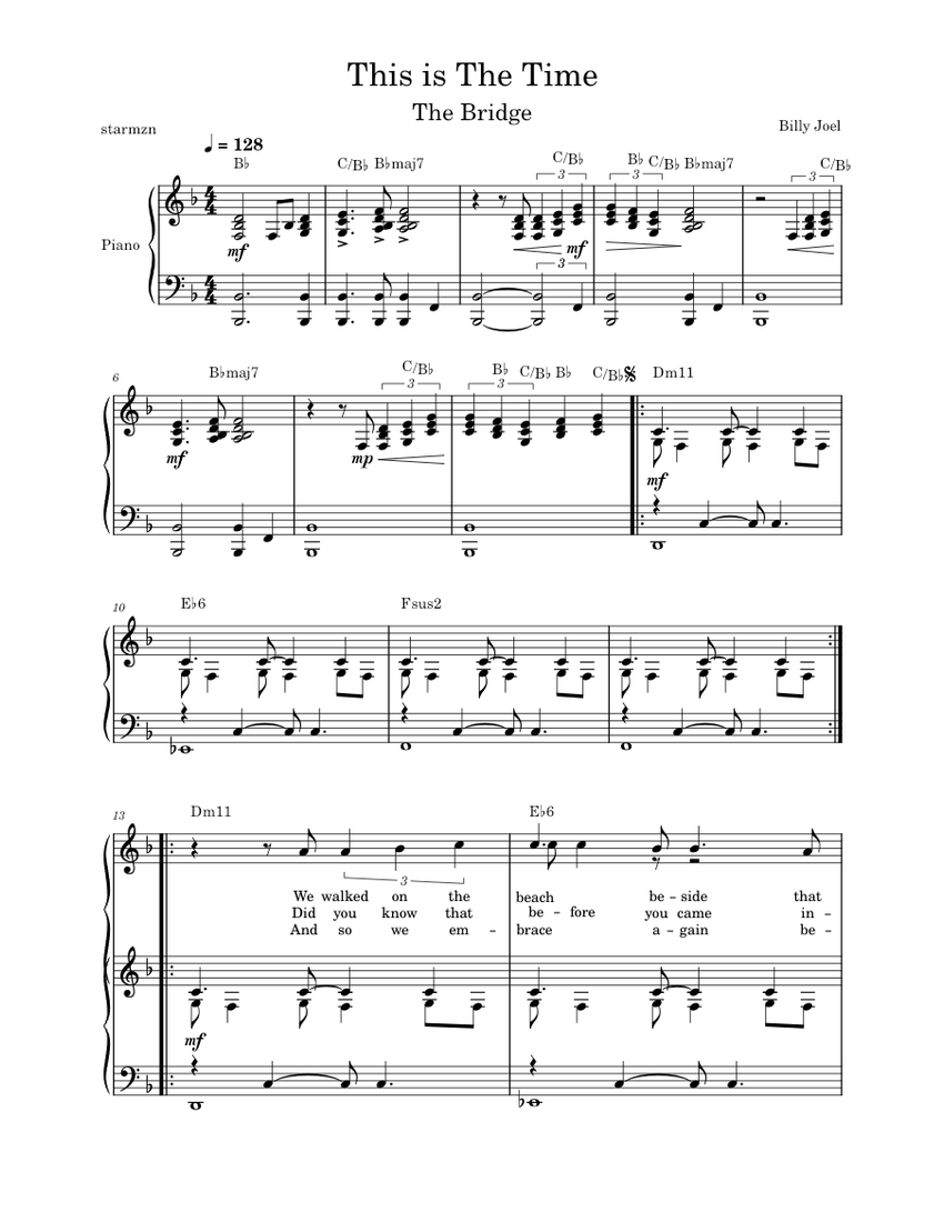 This is the time – Billy Joel Sheet music for Piano (Piano Duo ...