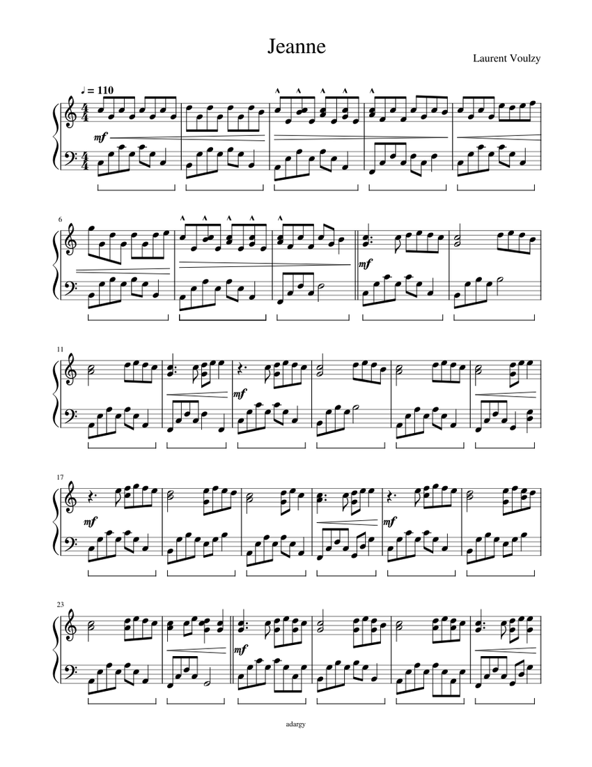 Jeanne Sheet music for Piano (Solo) | Musescore.com
