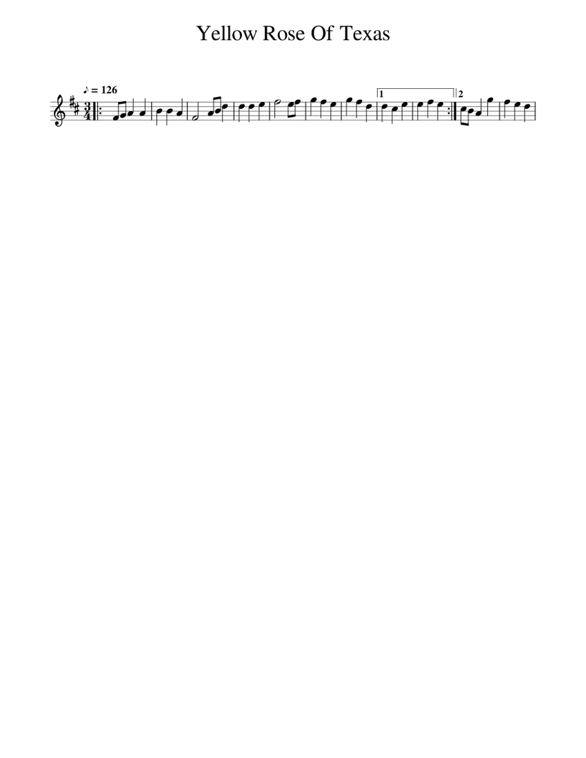 Yellow Rose Of Texas Sheet music for Piano (Solo) Easy | Musescore.com