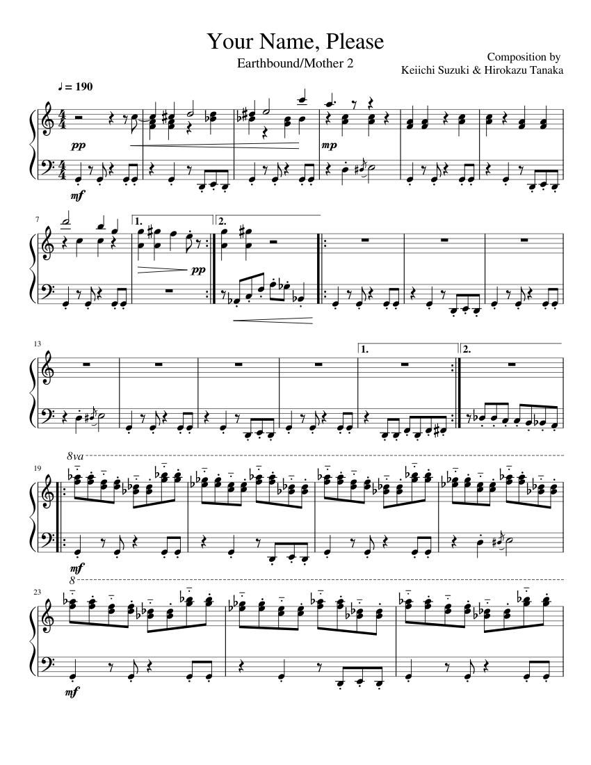 Your Name Sheet Music Direct