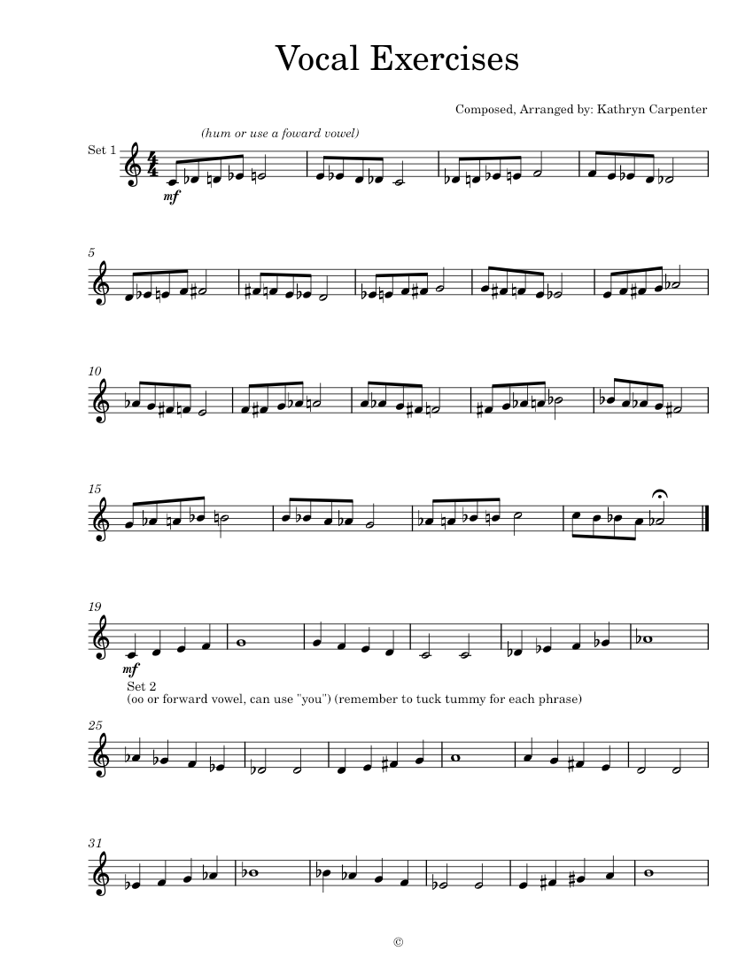 Vocal Exercises final Sheet music for Vocals (Solo) | Musescore.com