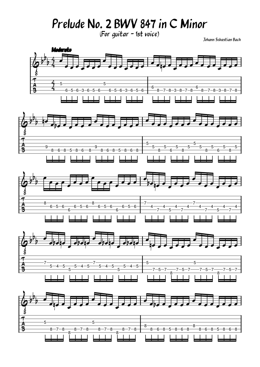 Prelude No. 2 in C Minor, BWV 847 – Johann Sebastian Bach Prelude No. 2 ...