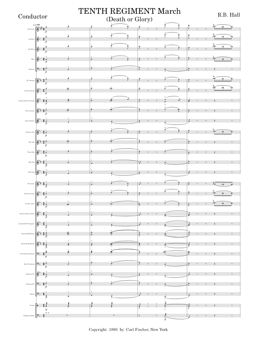 Tenth Regiment March – Robert Browne Hall Sheet Music for Trombone ...