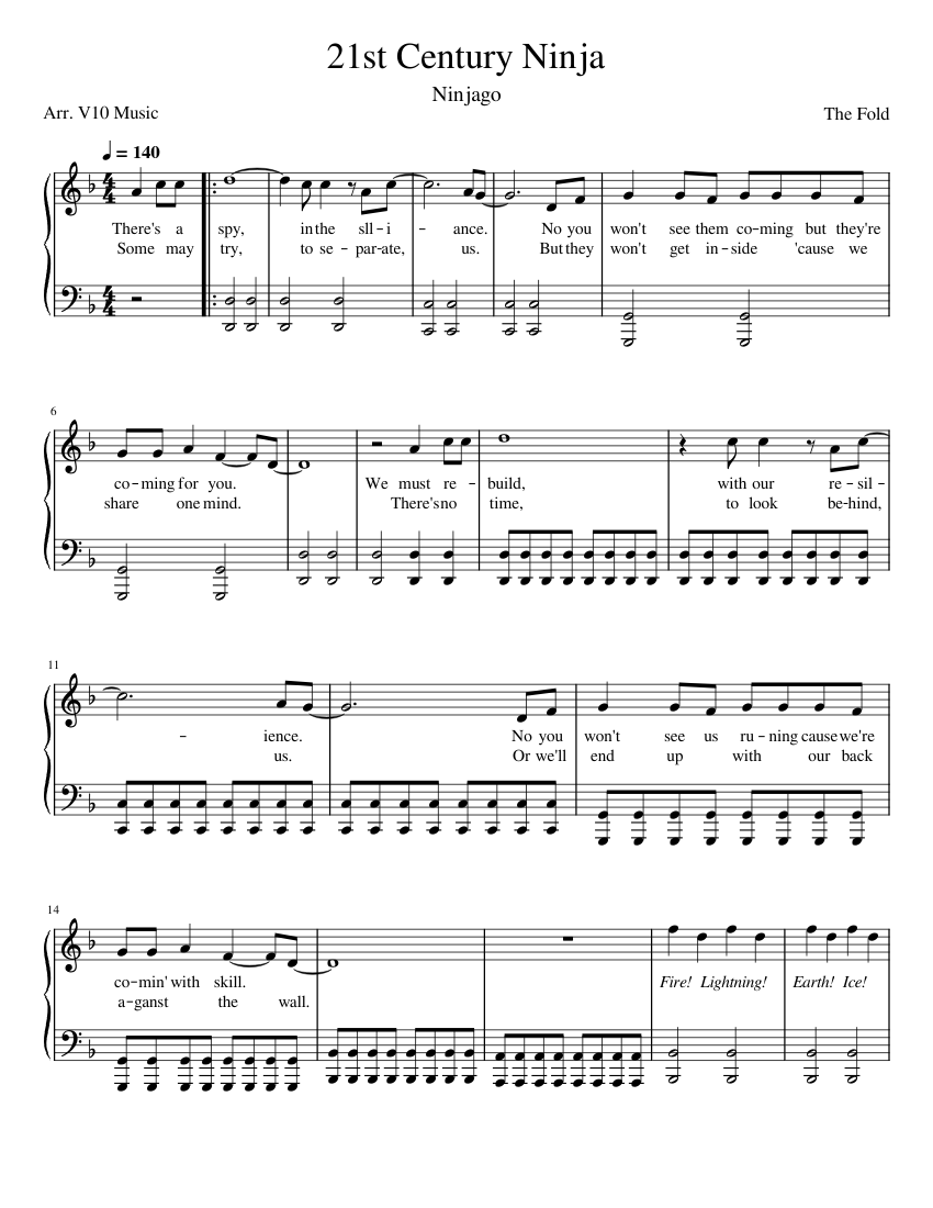 21st Century Ninja Sheet music for Piano (Solo) | Musescore.com