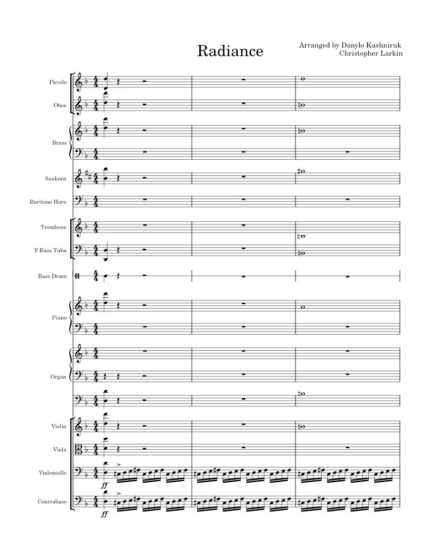 Radiance – Christopher Larkin The Radiance Sheet Music for Piano ...