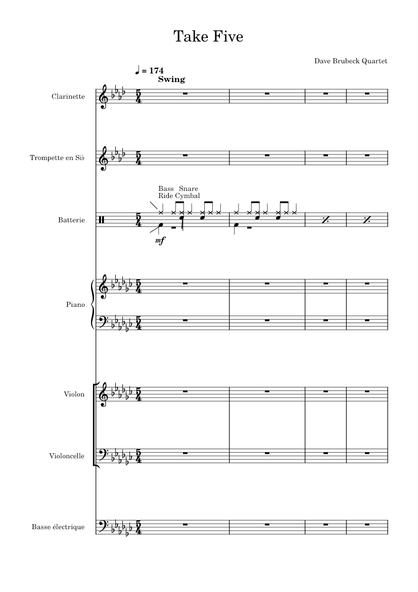 Take Five – The Dave Brubeck Quartet Sheet music for Piano, Trumpet in ...