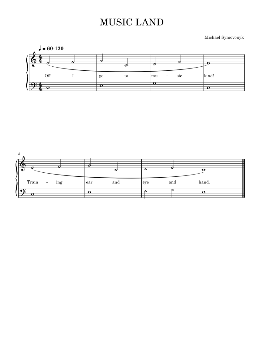MUSIC LAND Sheet Music for Piano (Piano Duo) Easy | MuseScore.com