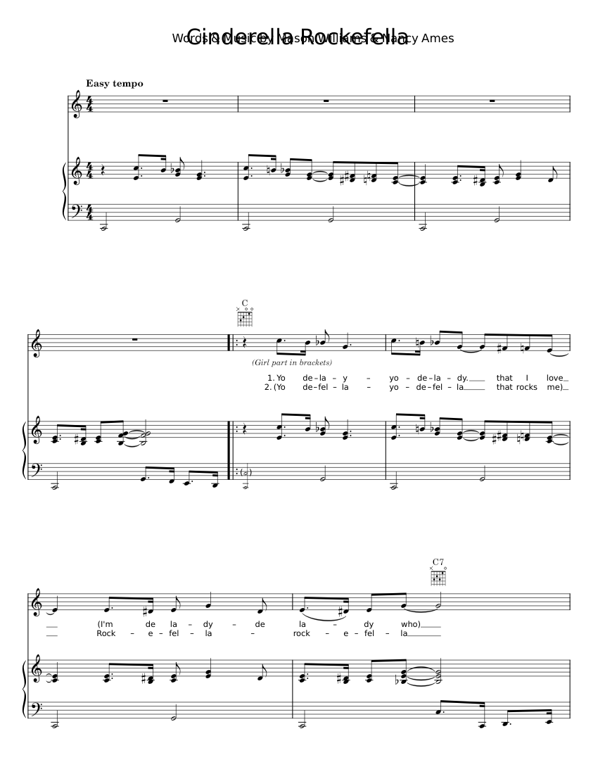 Cinderella Rockefella - Mason Williams Sheet music for Piano ...