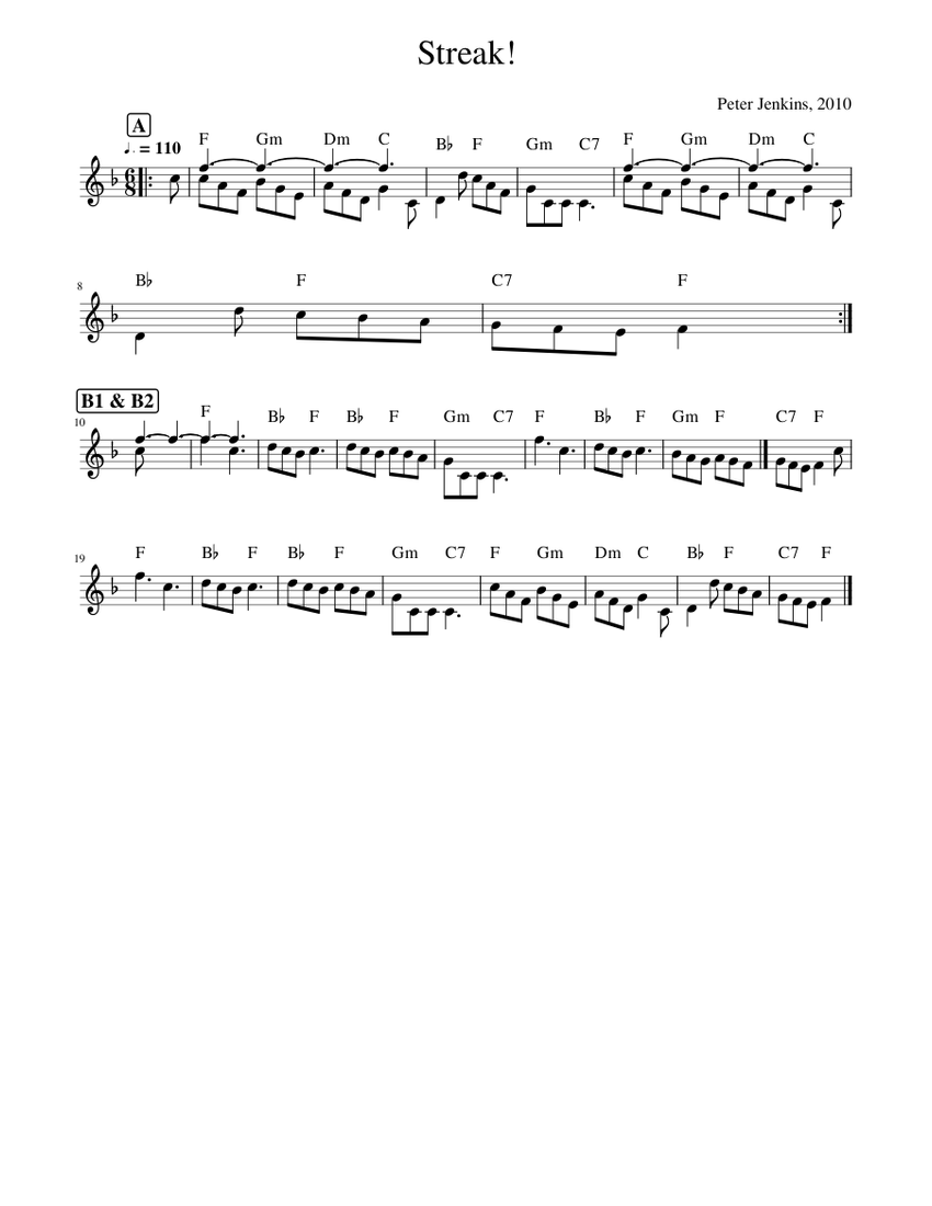 Peter Jenkins - Streak! Sheet music for Synthesizer (Solo) | Musescore.com
