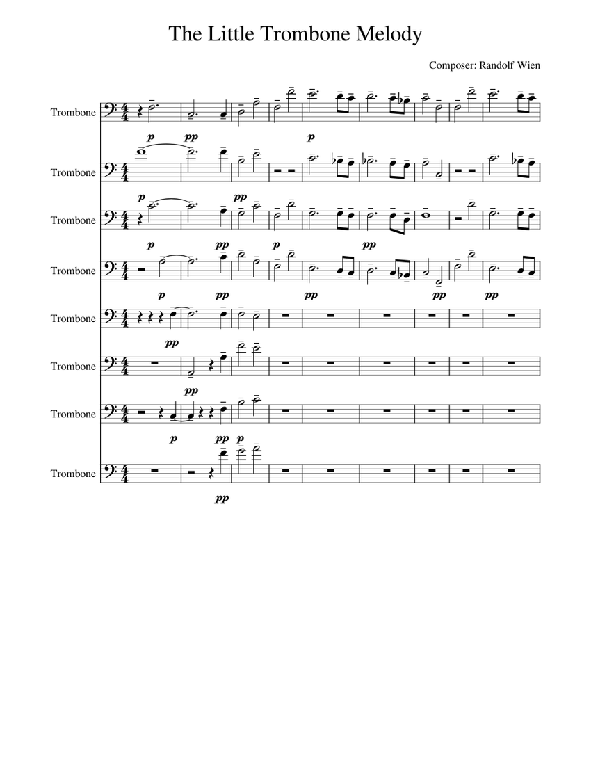 The Little Trombone Melody Sheet music for Trombone (Brass Ensemble ...