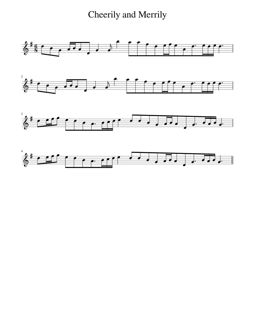 Cheerily and Merrily Sheet music for Piano (Solo) Easy | Musescore.com