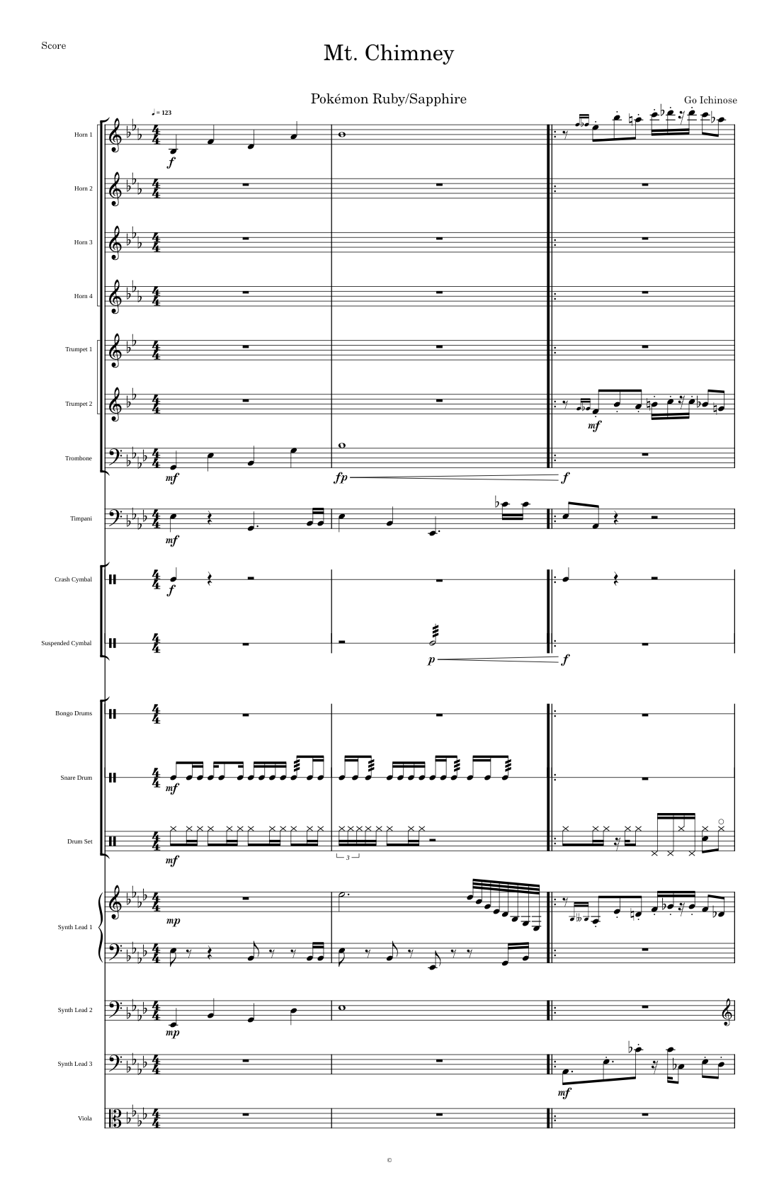 Mt. Chimney (Pokémon Ruby/Sapphire) - Transcribed Score Sheet Music for ...