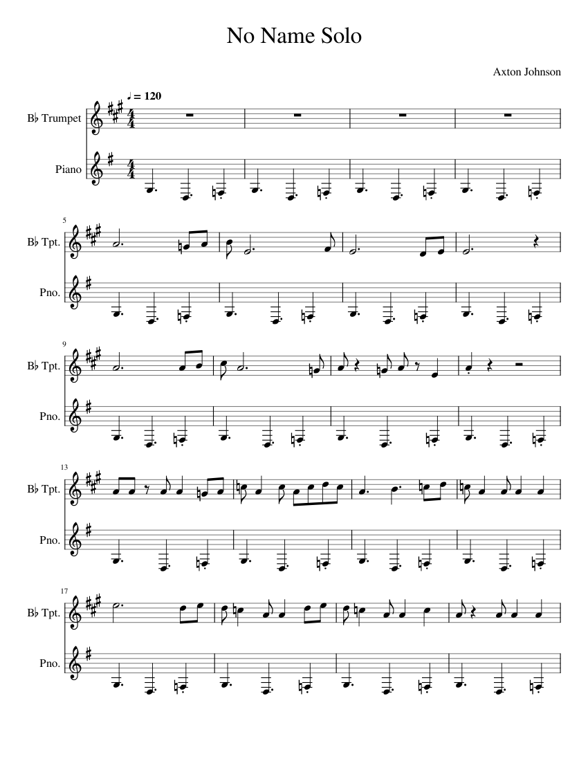 No Name Sheet music for Piano, Trumpet in b-flat (Solo) | Musescore.com
