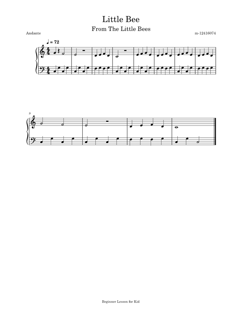 Little Bee Sheet music for Piano (Solo) Easy | Musescore.com