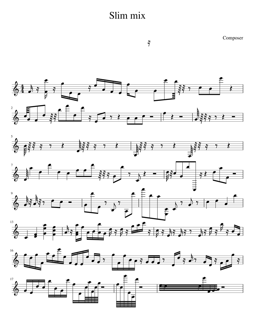 slim Sheet music for Piano (Solo) | Musescore.com