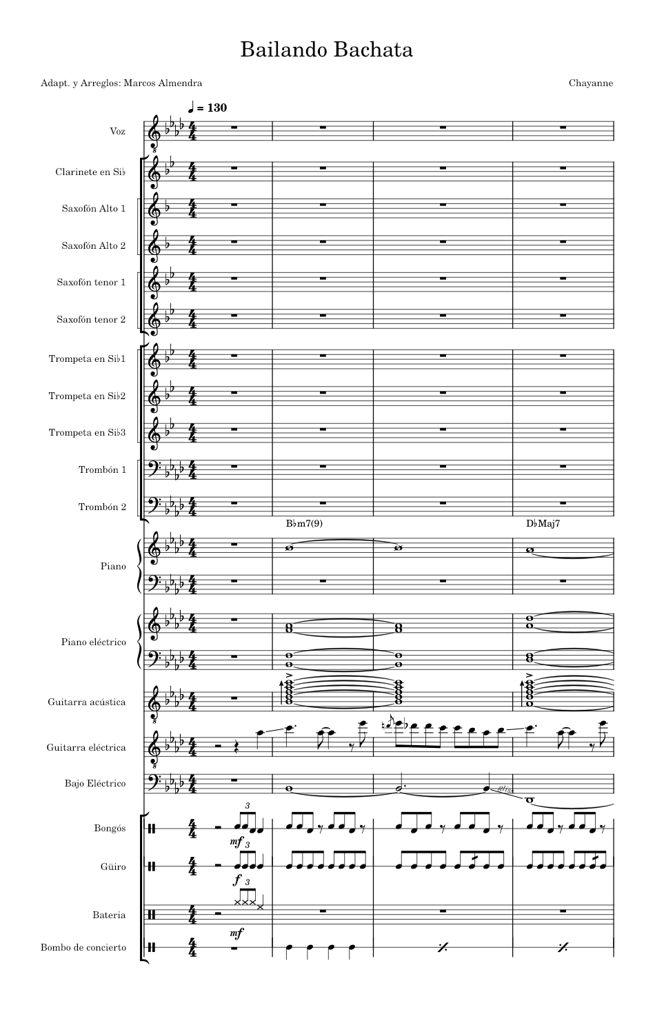 Bailando Bachata – Chayanne Sheet Music with Chords for Piano, Trombone ...