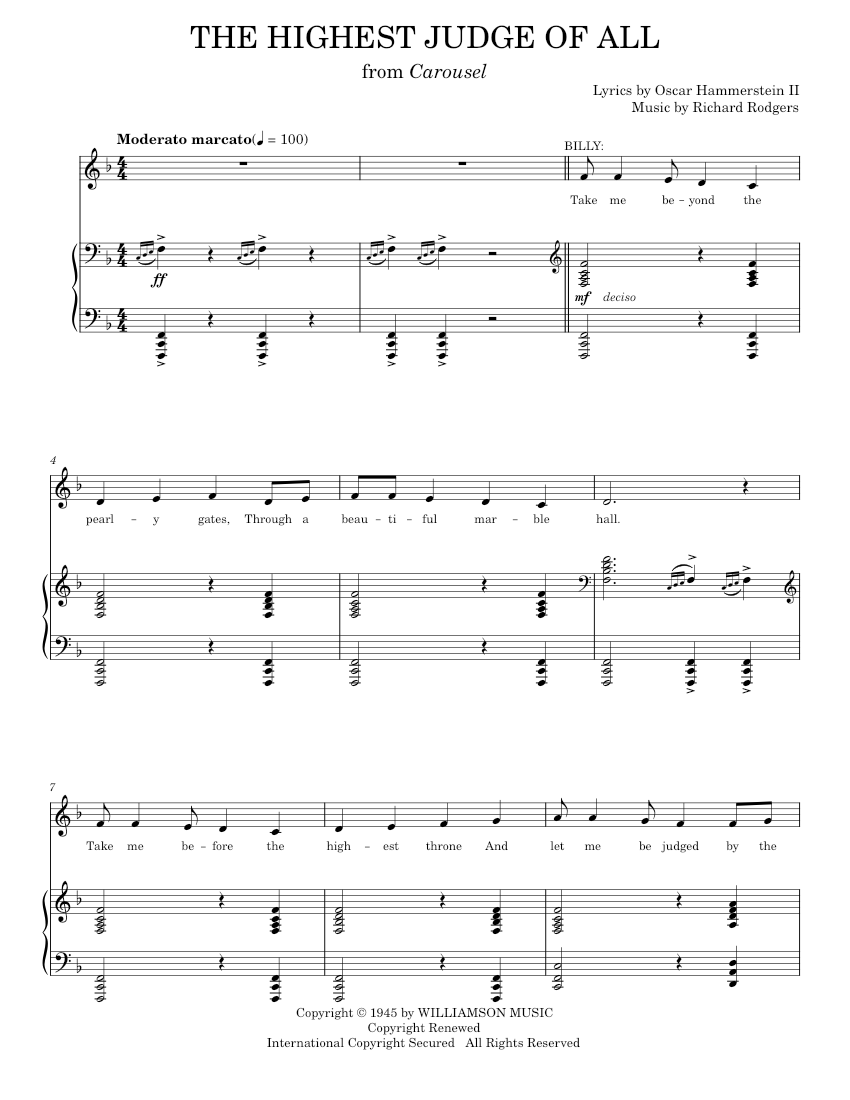 Play Official version of The Highest Judge Of All sheet music by ...