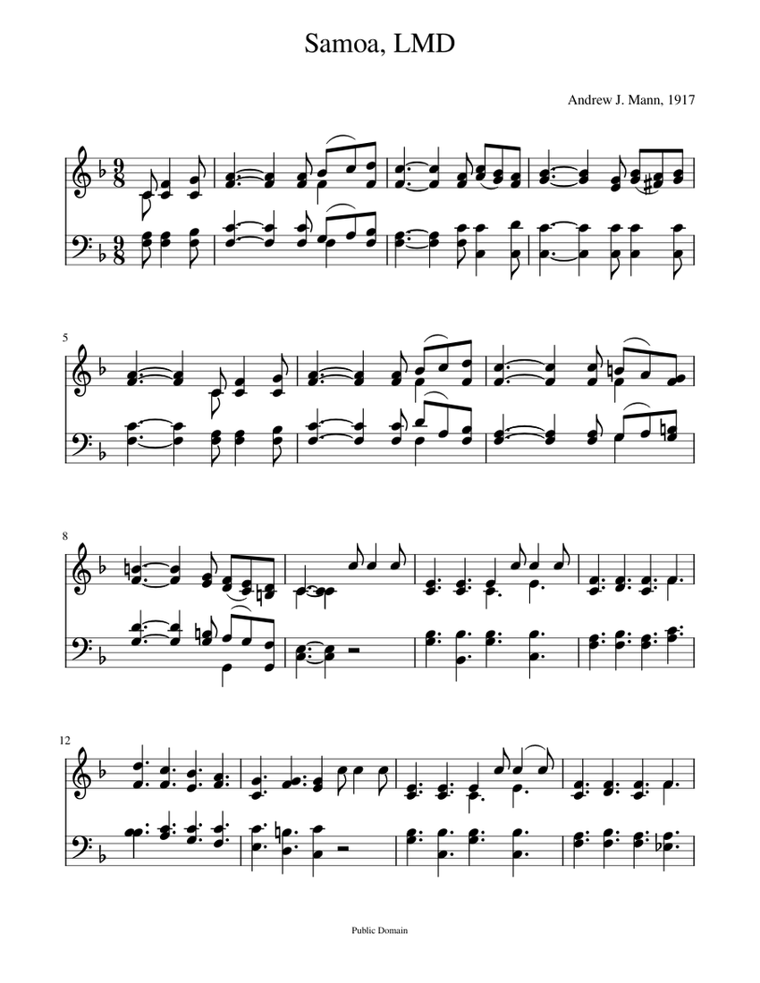 Samoa - Andrew J. Mann Sheet music for Piano (Piano Duo) | Musescore.com