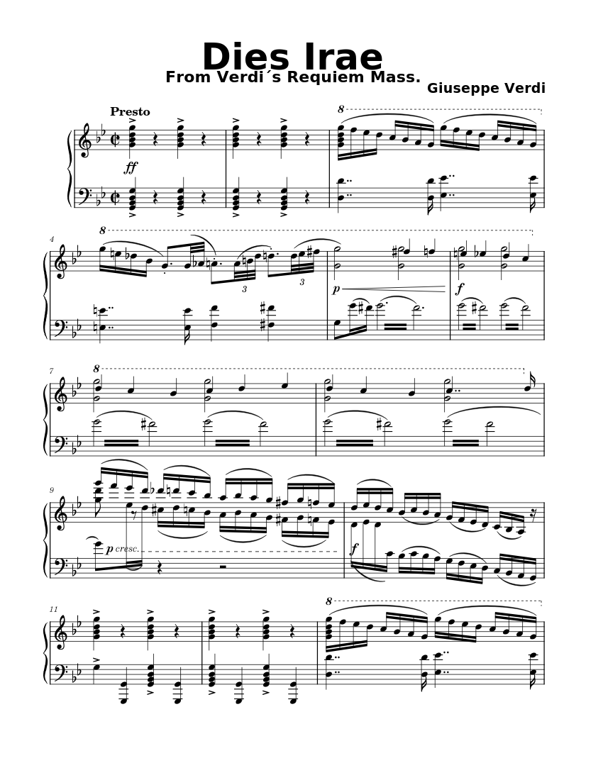 Dies Irae (Messa Da Requiem) – Giuseppe Verdi Dies_Irae Sheet music for ...