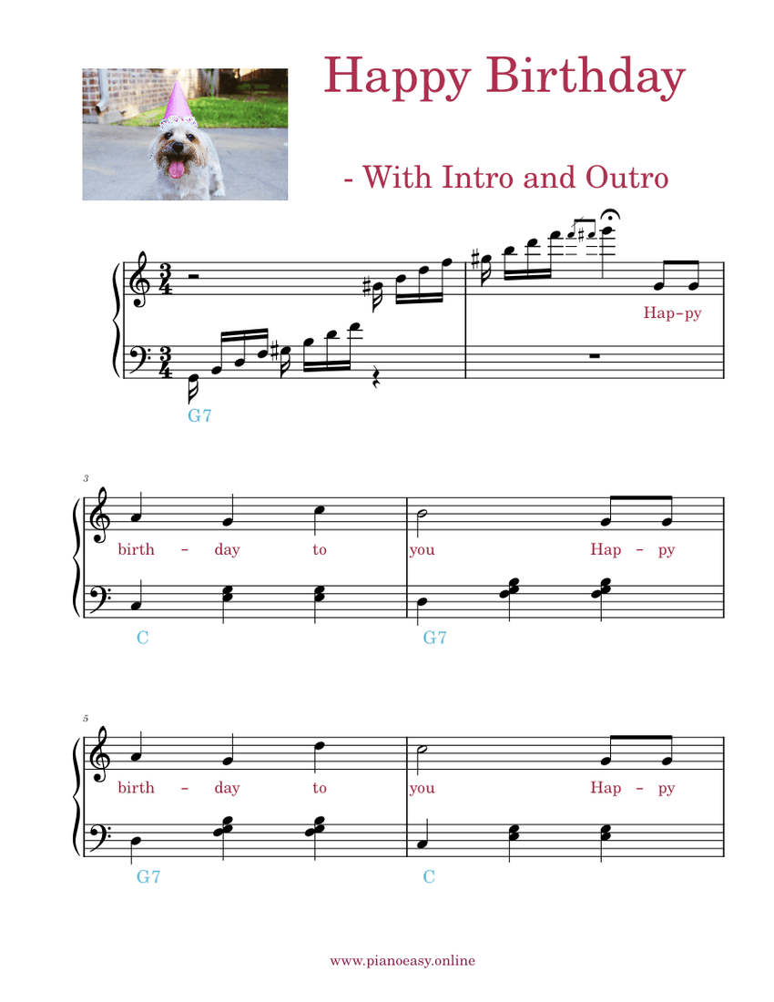 Happy Birthday - With Spectacular Intro and Ending - piano tutorial