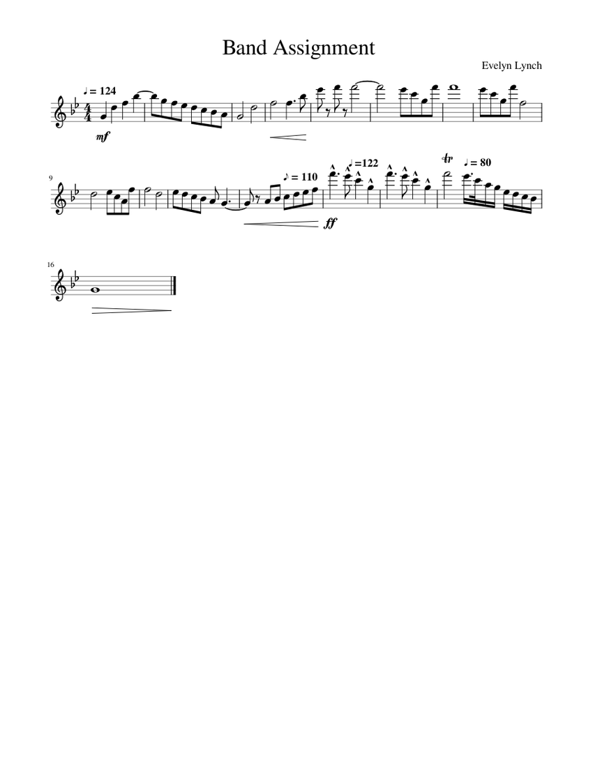 Band_Assignment Sheet music for Flute (Solo) | Musescore.com