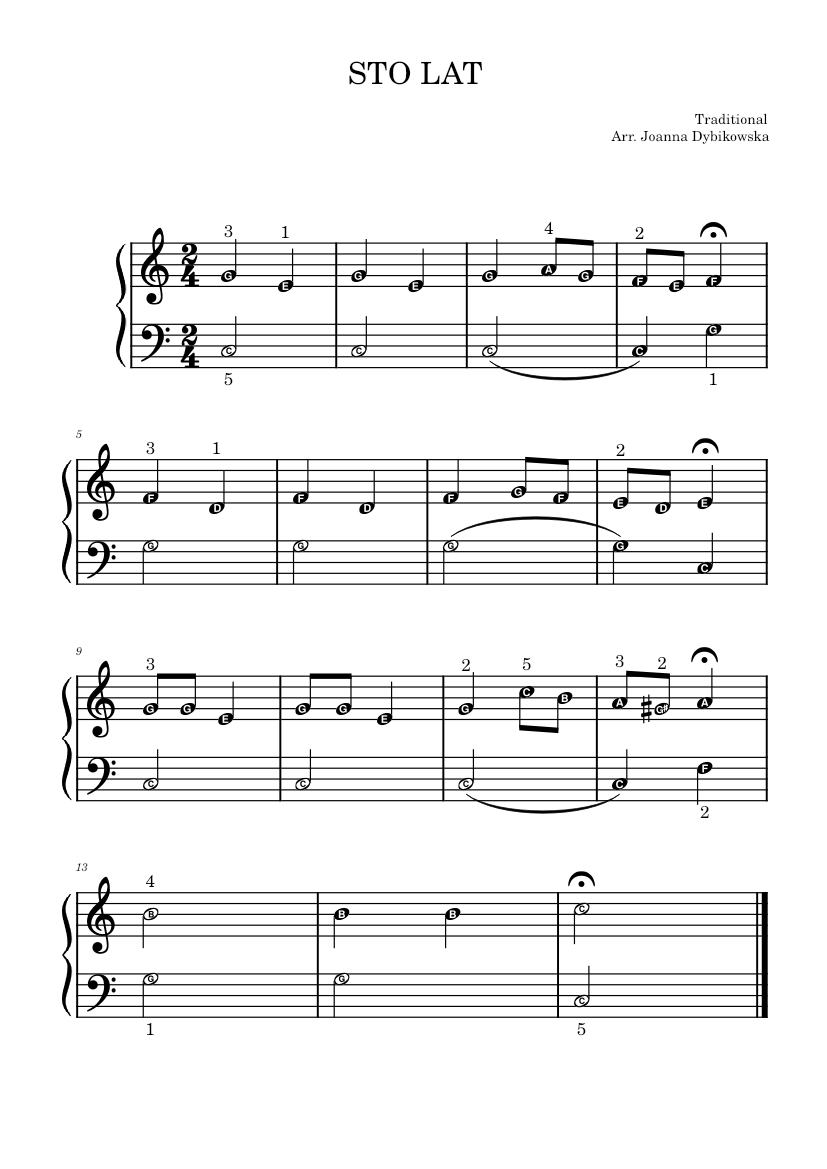 Sto lat – Misc Traditional STO LAT (easy piano, letters) Sheet music for Piano (Solo ...