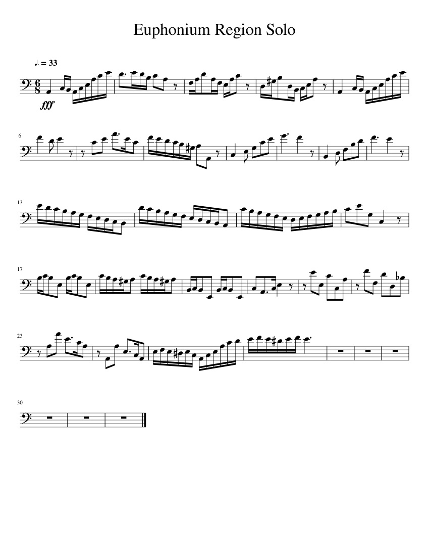 Euphonium Region Solo Sheet Music for Euphonium (Solo) | MuseScore.com
