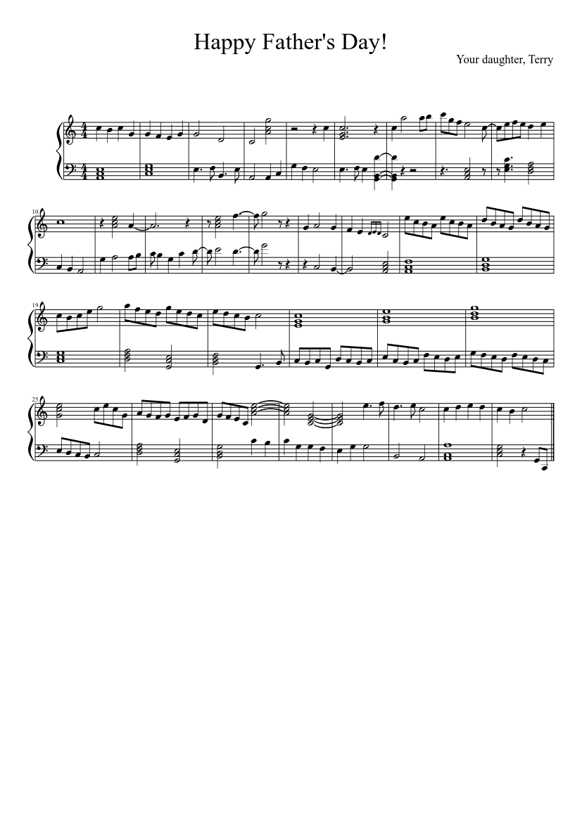 Happy Father's Day! Sheet Music for Piano (Solo) easy | MuseScore.com