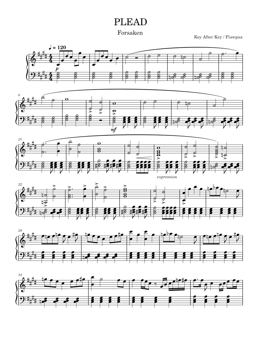 PLEAD - Last Man Standing (c00lkidd vs 007n7) | Forsaken OST – Key after Key Sheet Music for ...