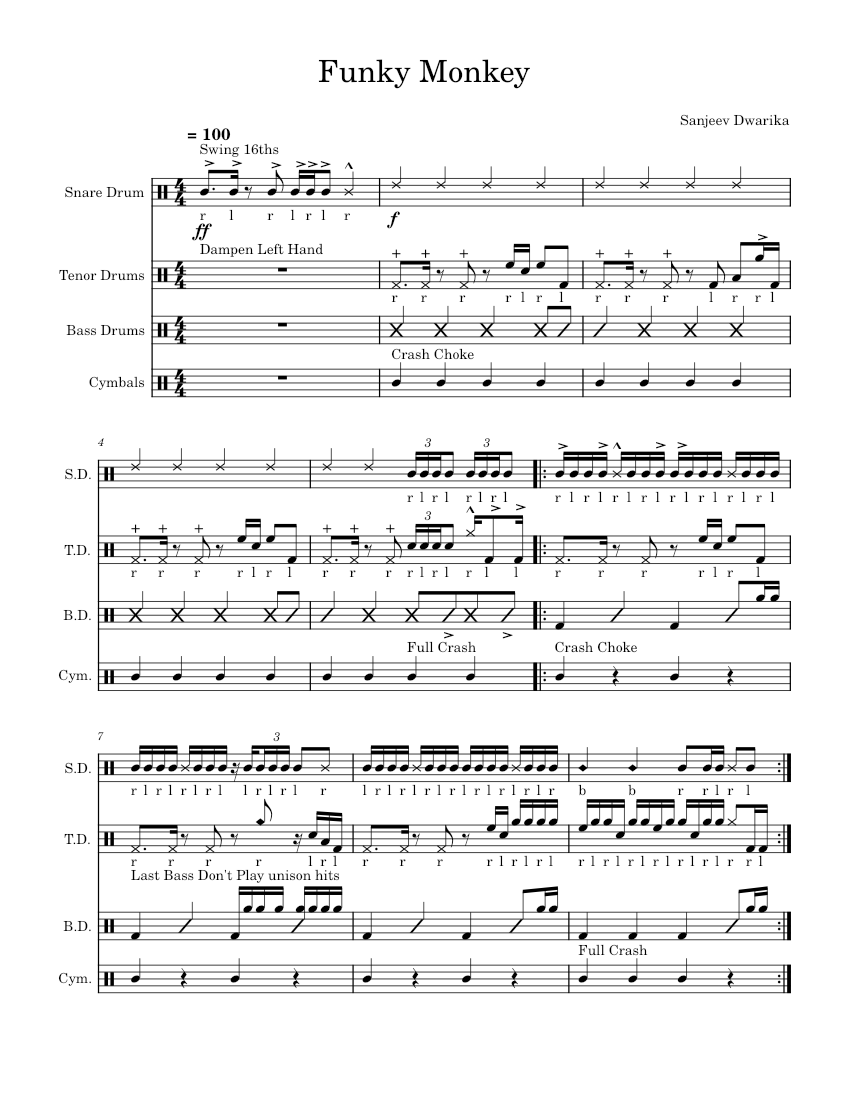 Funky Monkey Sheet music for Tuba, Synthesizer, Trumpet other ...